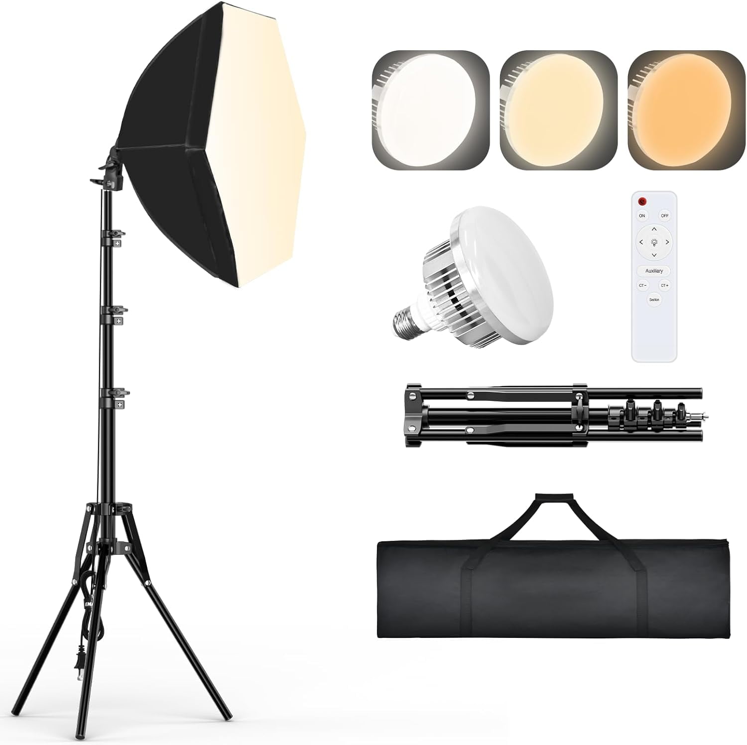 16''x16'' Photography Lighting Kit with 3000K-6500K 85W LED Bulbs ...