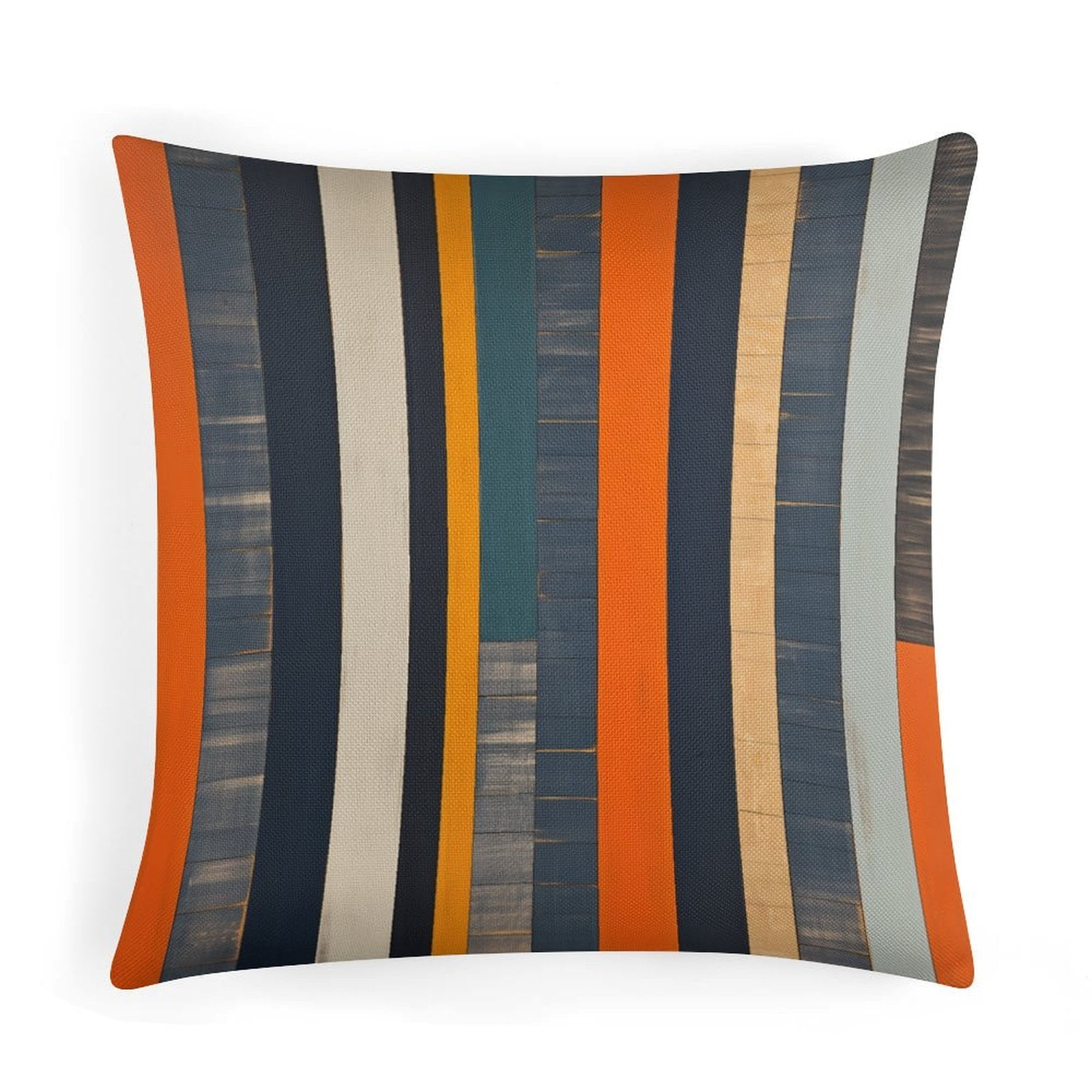 16"x16" Pillow Case Orange And Blue Stripe Pillowcase Farm Decorations ...