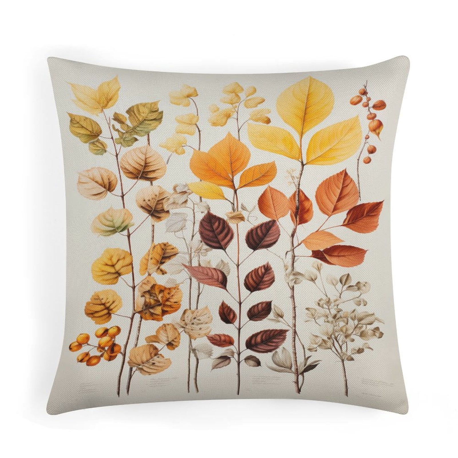 16"x16" Pillows Cover Fall Leaf Red Golden Brown Bright Color Seasonal ...