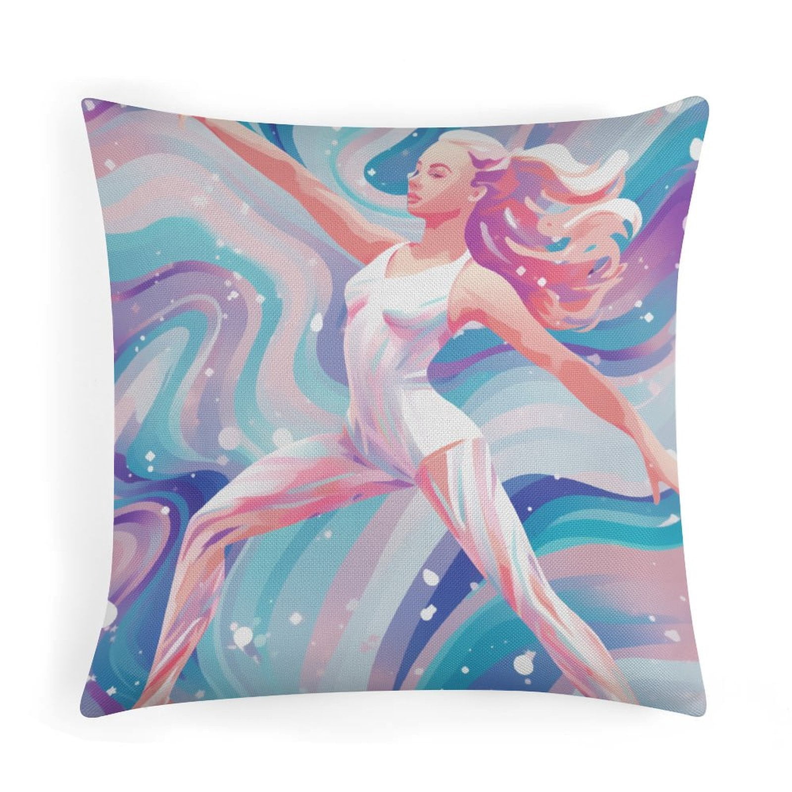 16"x16" Pillows Female Gymnast Linen Cushion Case Outdoor Home ...