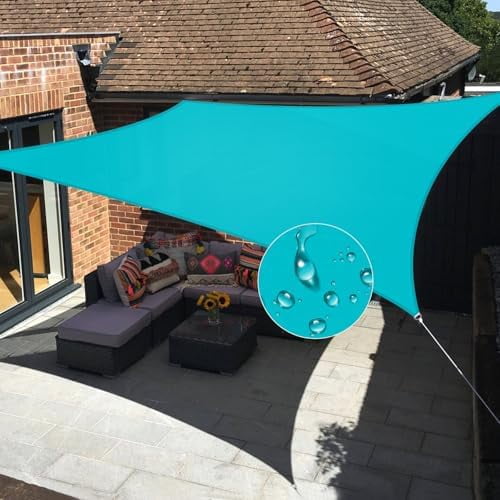 16'x16' Waterproof Sun Shade Sail Rectangle Shade Canopy Cover UV Block ...