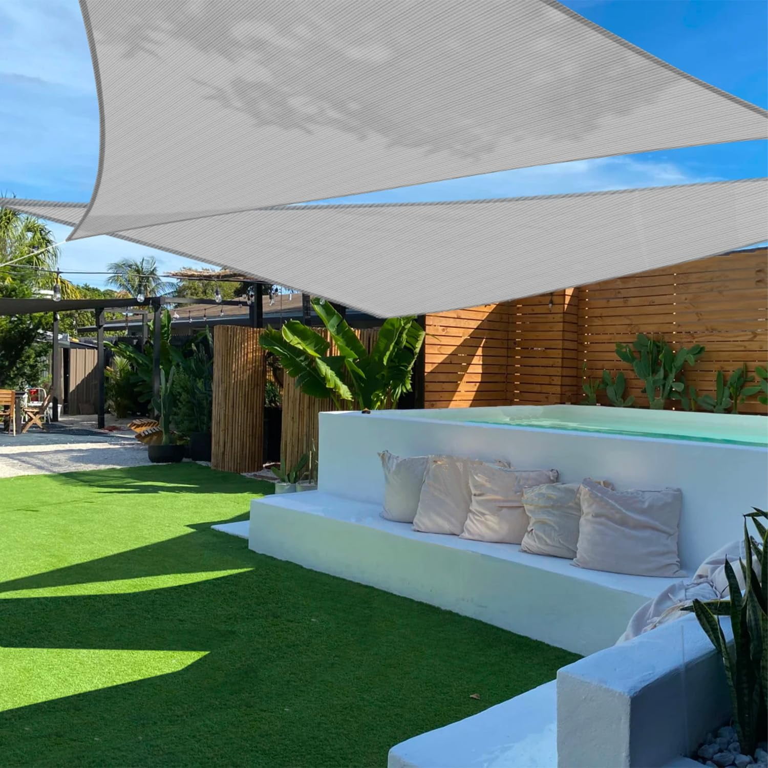 16'x16'x23' Sun Shade Sail Right Triangle Permeable Canopy UV Block ...