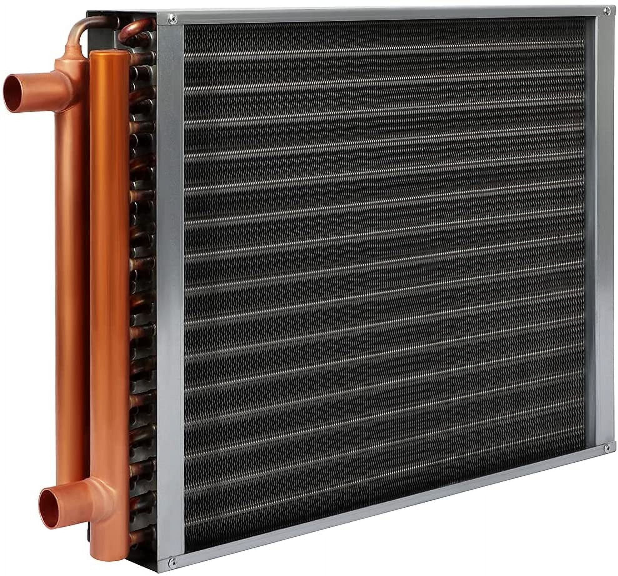 Heat Exchanger 16"x18", Water to Air, Forced Air Heating, 1" Copper Ports, for Outdoor Wood ...