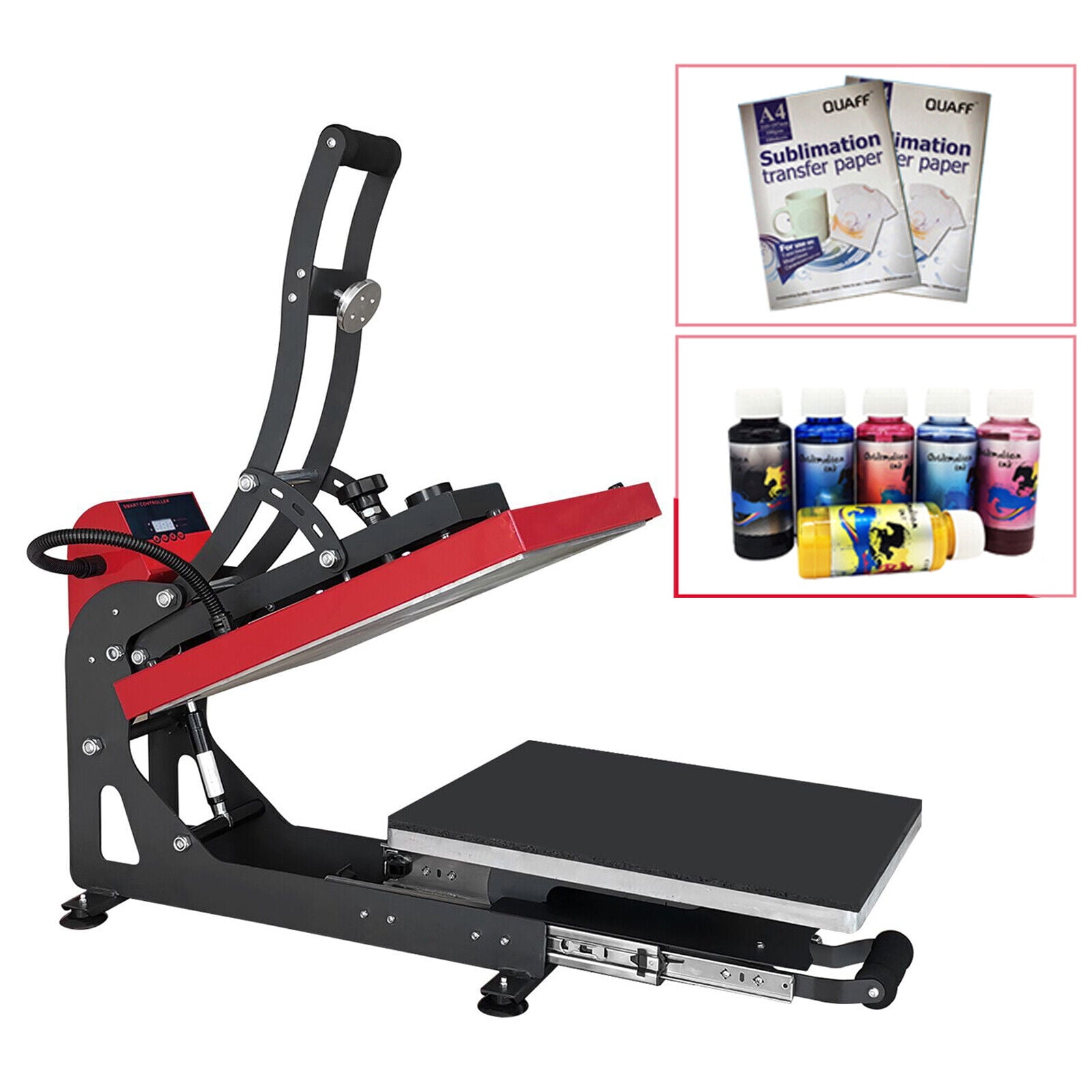 16"x20" Auto-Open Heat Press Machine with Slide-Out Drawer, Semi ...