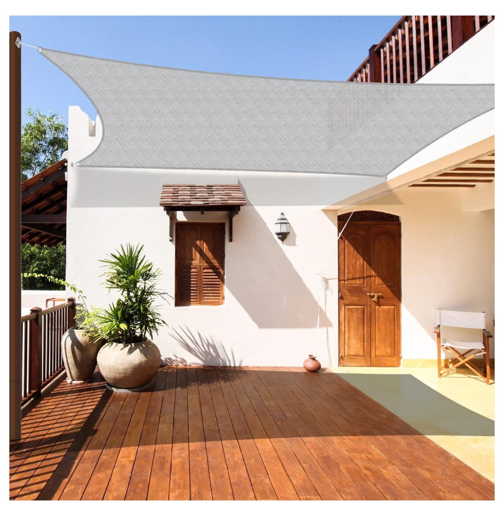 16'x20' Sun Shade Sail Outdoor Canopy Cover Rectangle Heavy Duty Shade ...