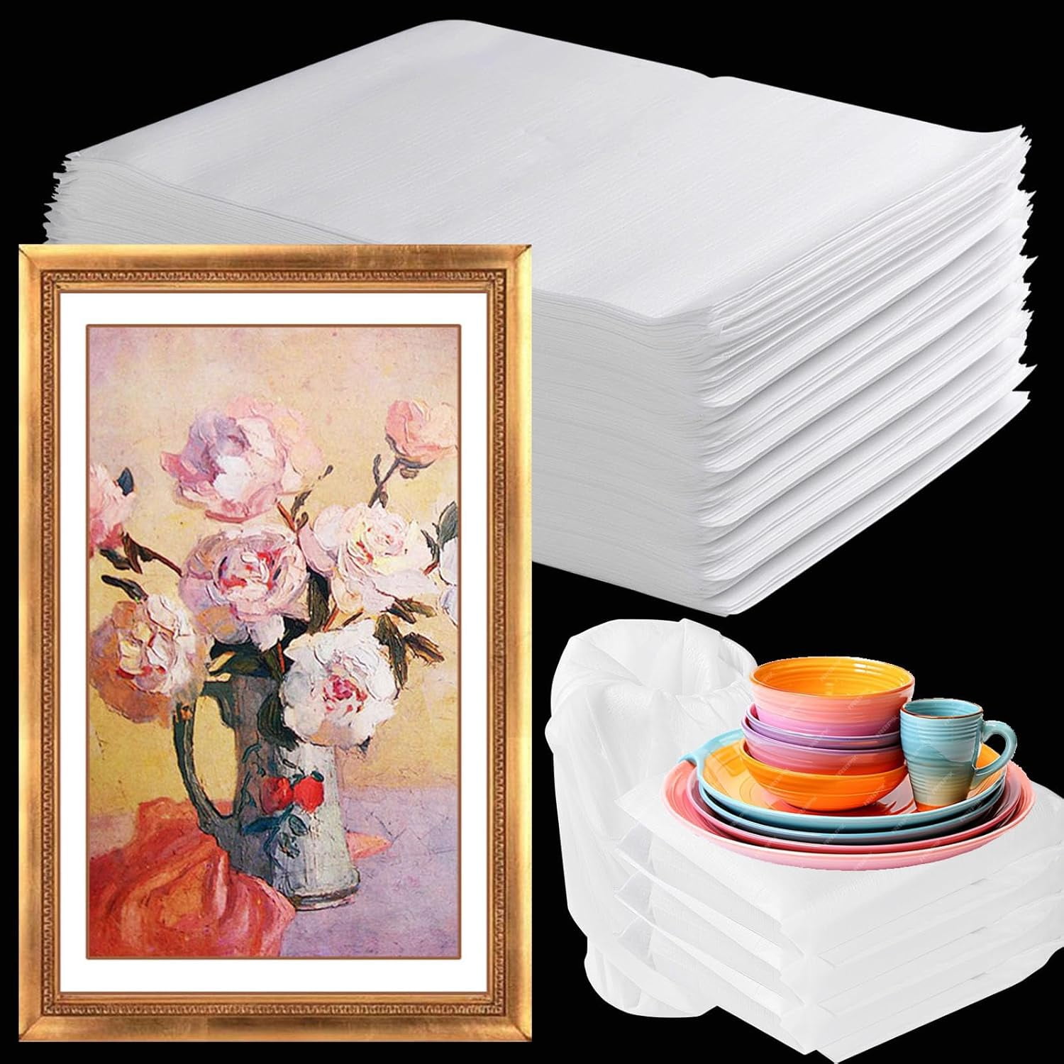 16”x24” 50Pack Foam Pouches, Large Moving Supplies for Packing Dishes ...