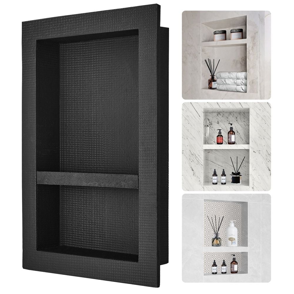 16"x24" Tile-Ready Shower Niche with Dual Shelves, Square Corner ...