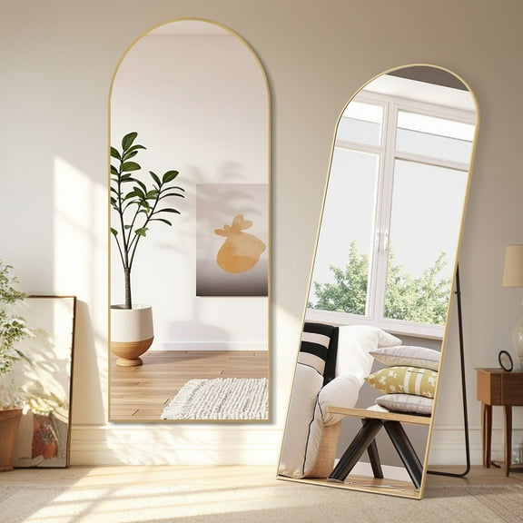 Arched Full Length 64" X 21"/ 59"x16"Mirror With Stand, Floor Mirror ...