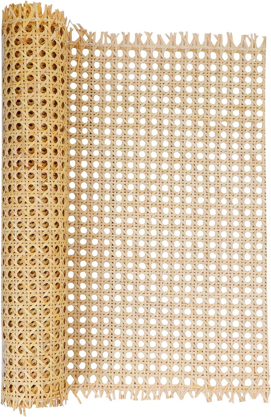 16" x5FT Natural Rattan Cane Webbing, Woven Open Mesh Cane Net Roll for ...