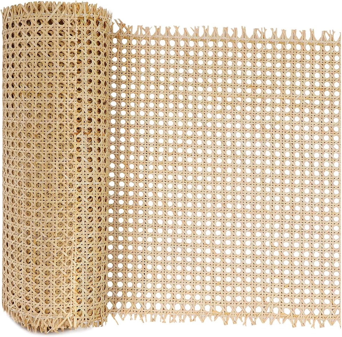 16" x9.8FT Natural Rattan Cane Webbing, Woven Open Mesh Cane Net Roll ...
