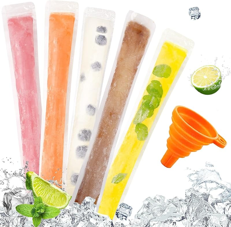 160 Disposable Ice Popsicle Mold Bags| BPA Free Freezer Tubes With Zip ...
