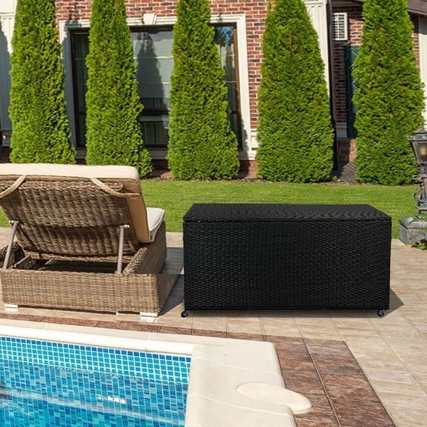 160 Gallons Wicker Patio Storage Deck Boxes with Lid - Walmart Business ...