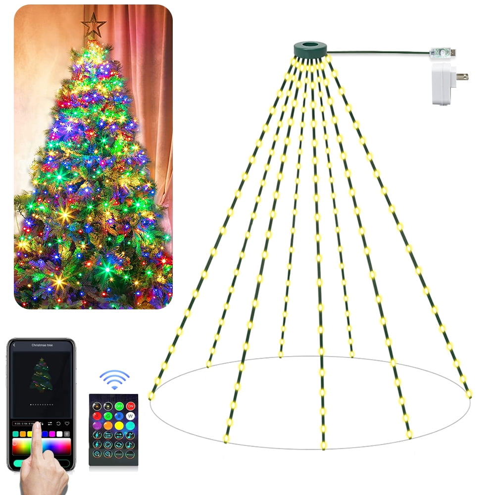 160 LED Electric Christmas Tree Lights Ring Dazzler Outdoor Remote ...