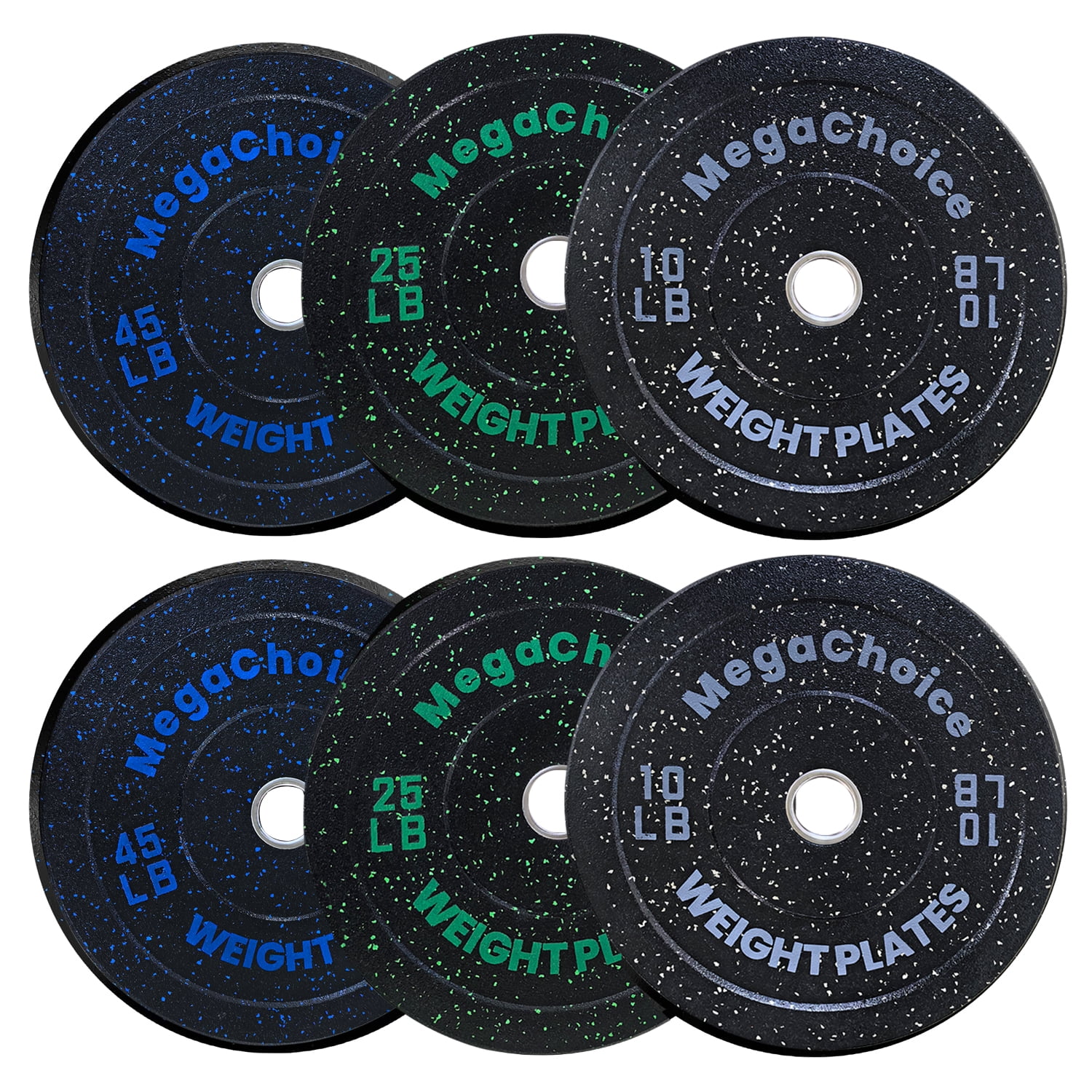 160 Lb Weight Plate Set,2 inch Rubber Weight Plates (2×10lb,2×25lb,2× ...