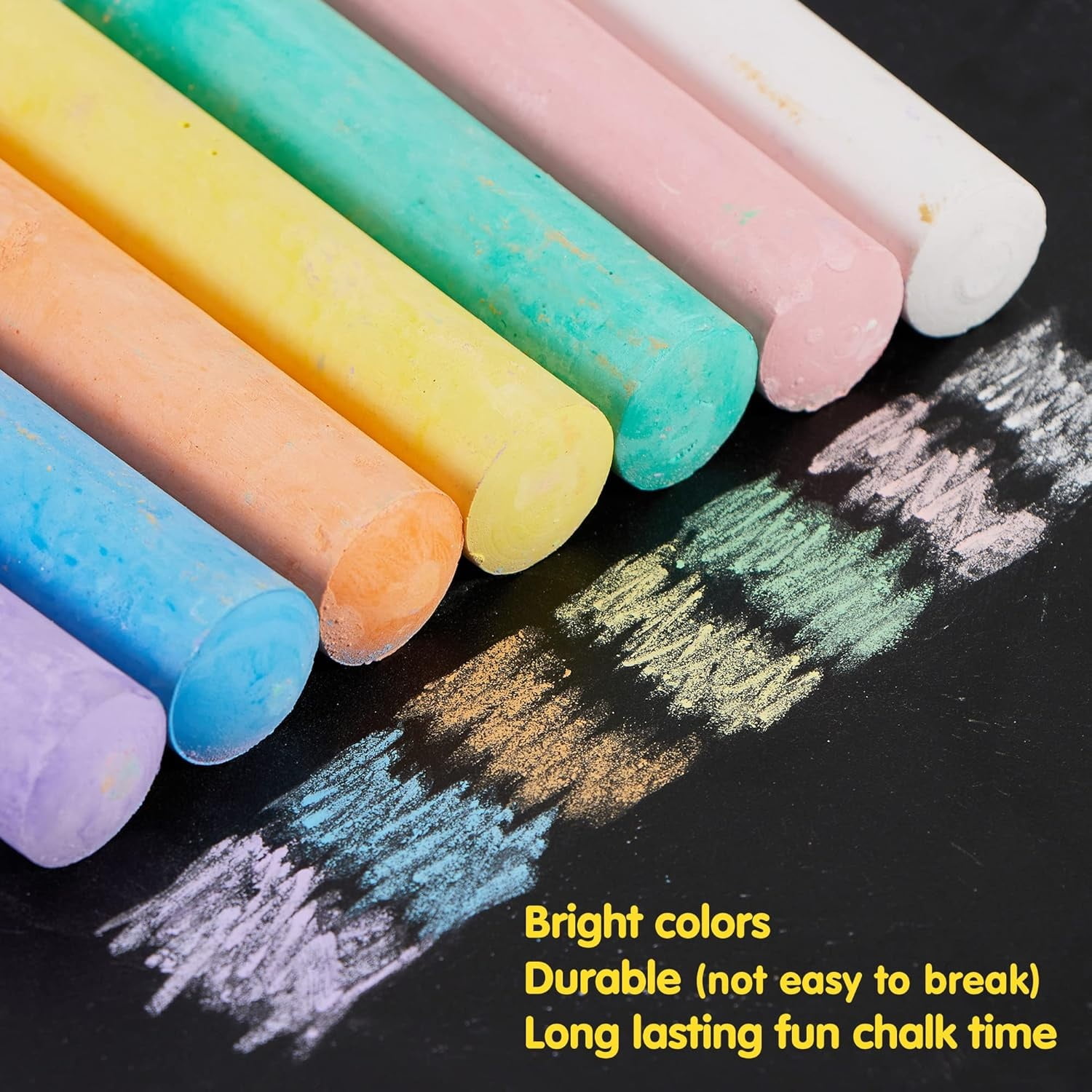 160 PCS Sidewalk Chalks Set Non-Toxic Washable Jumbo Chalk for Outdoor ...