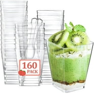 Crown Display 100 Mini Dessert Cups (2 oz) with 100 Mini Spoons - 200 ...