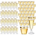 160 Pack Champagne Flute and Clear Plastic Cup, 60 Pcs 5 oz Champagne ...