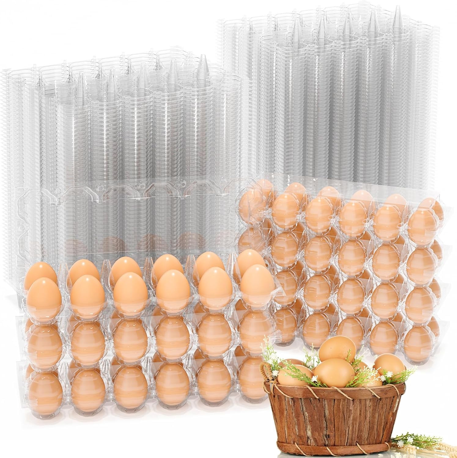 160 Pack Plastic Egg Cartons Cheap Bulk, 12 Count Clear Egg Containers ...