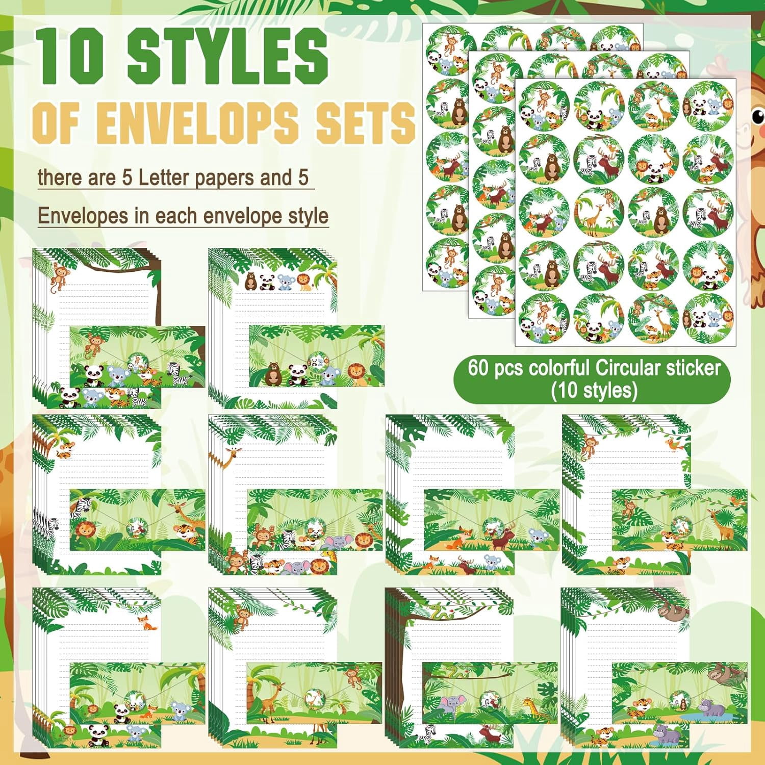 160 Packs Stationery Paper Set (50 Double Sided Stationery Writing ...