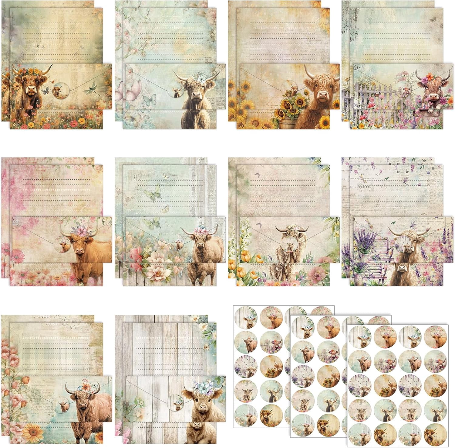 160 Packs Stationery Paper Set (50 Double Sided Stationery Writing ...