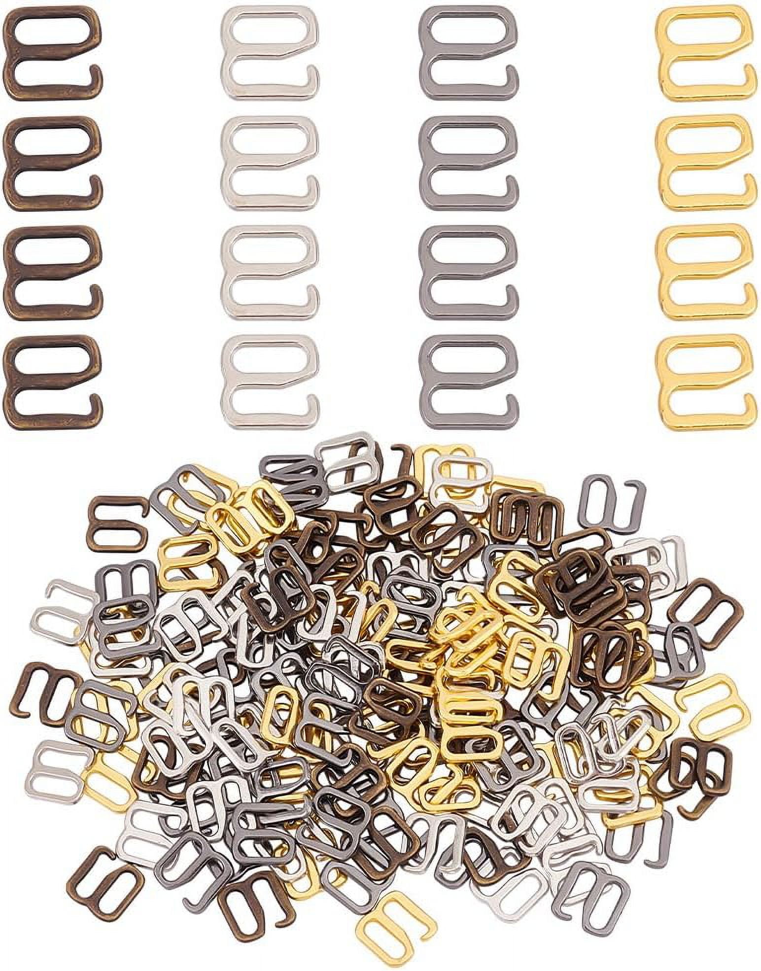 160 Pcs 4 Colors Mini Bra Strap Hooks 8mmDoll Mini Iron Buckles ...