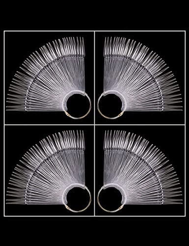 160 Pcs Clear Nail Swatch Sticks Nail Polish with Ring Acrylic Nail ...