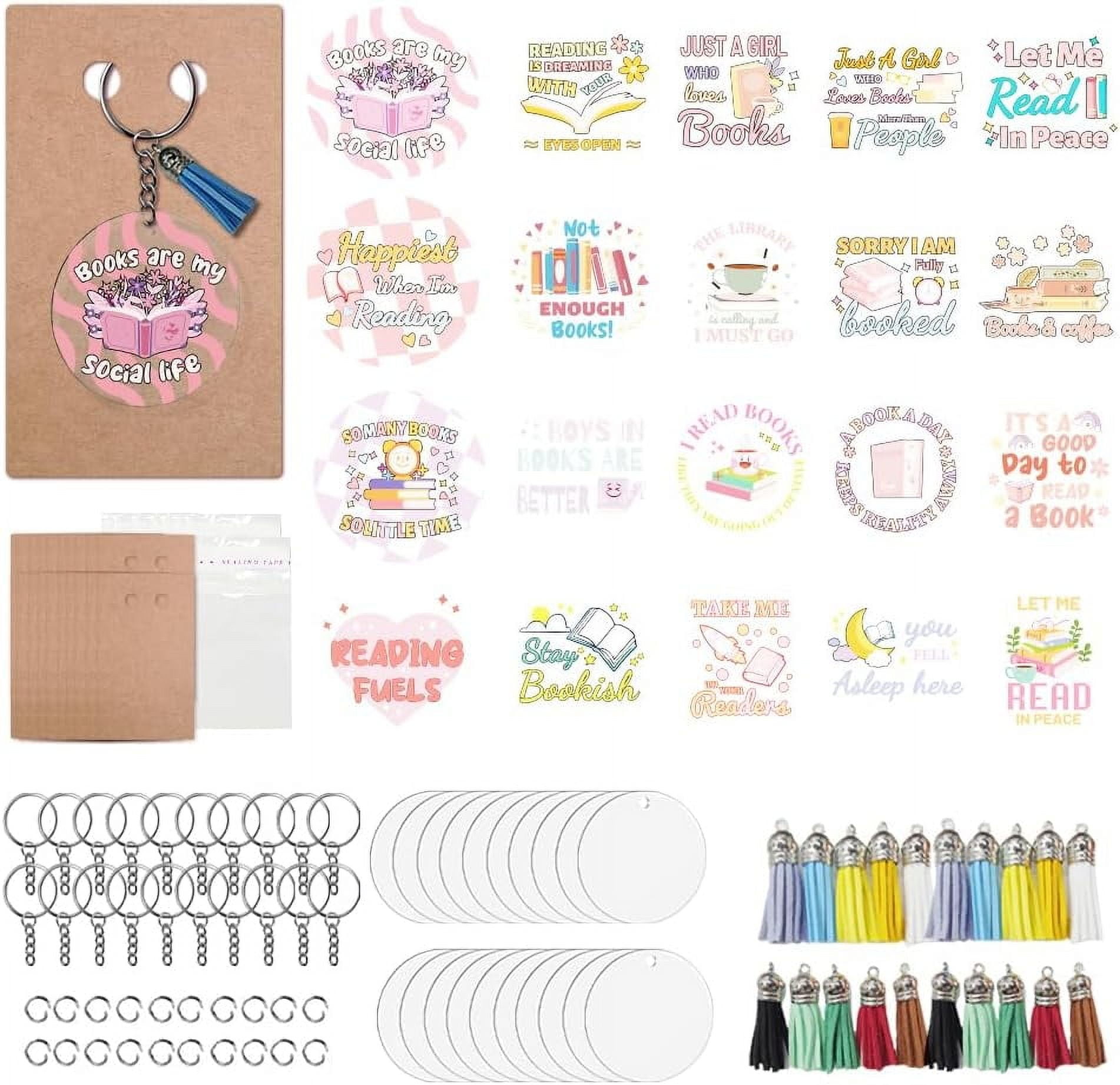 160 Pcs DIY Acrylic Keychain Making Accessories Clear Acrylic Blanks ...