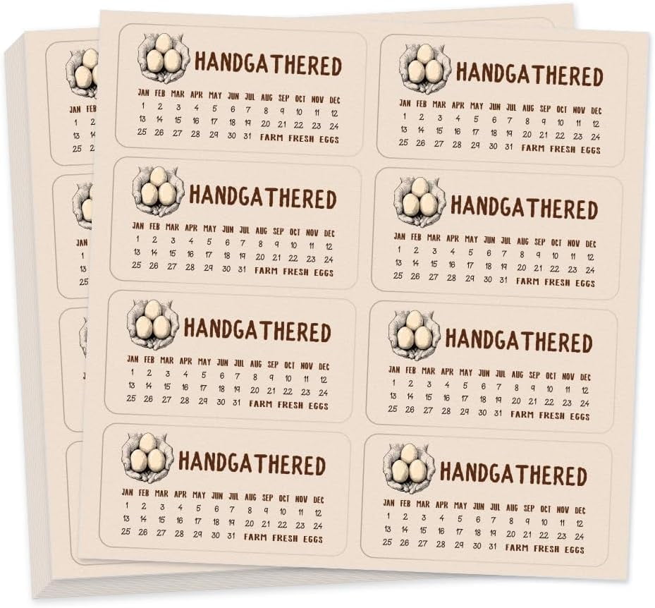 160 Pcs Egg Carton Labels Handgathered Farm Fresh Eggs Sticker ...
