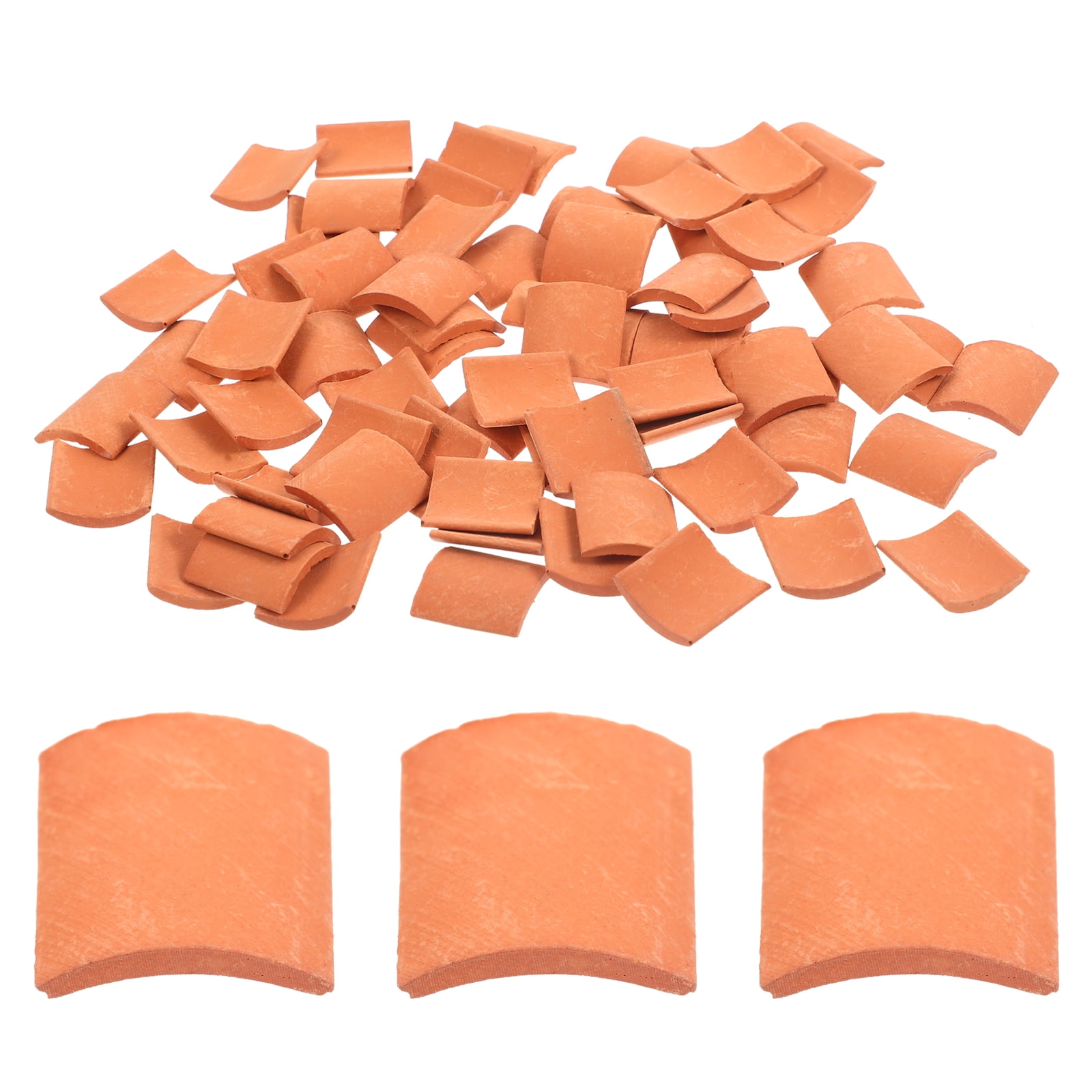 160 Pcs Mini Bricks Clay Dollhouses Roof Tiles Model Tiny Construction ...