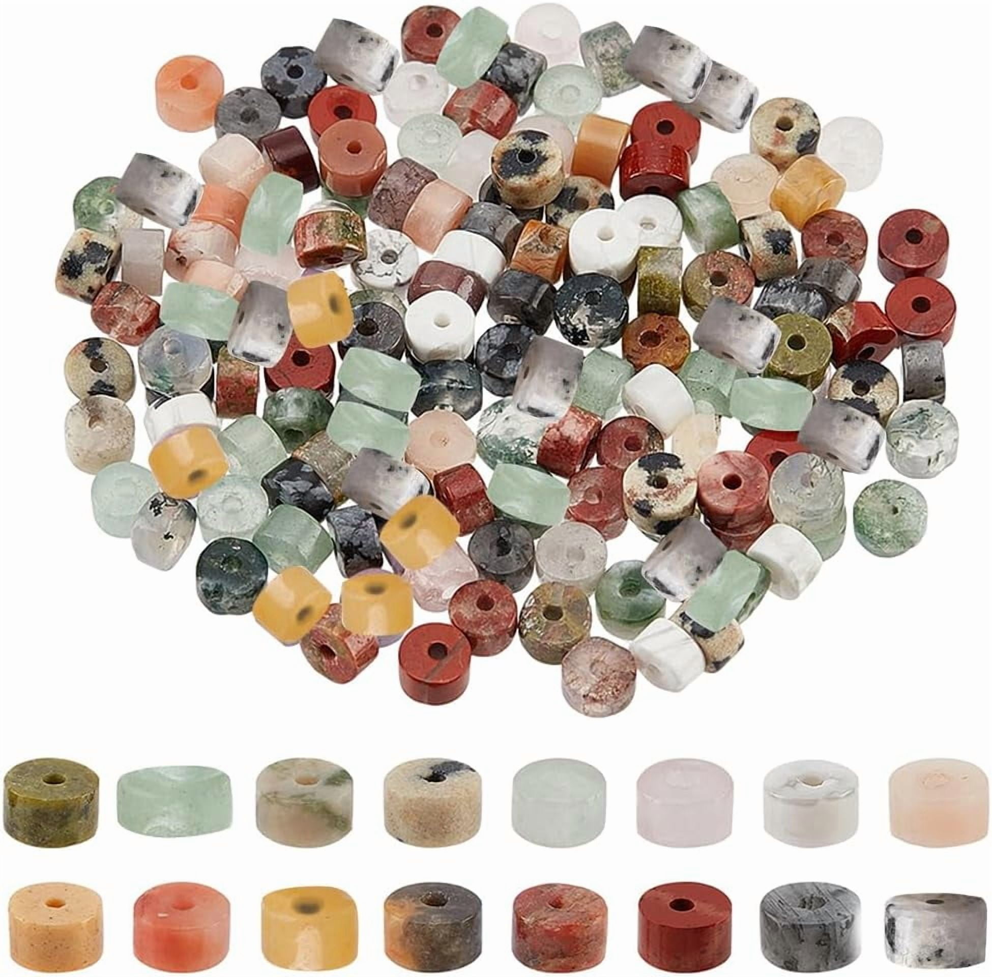 160 Pcs Natural Heishi Stone Beads 16 Styles Flat Round Stone Disc ...