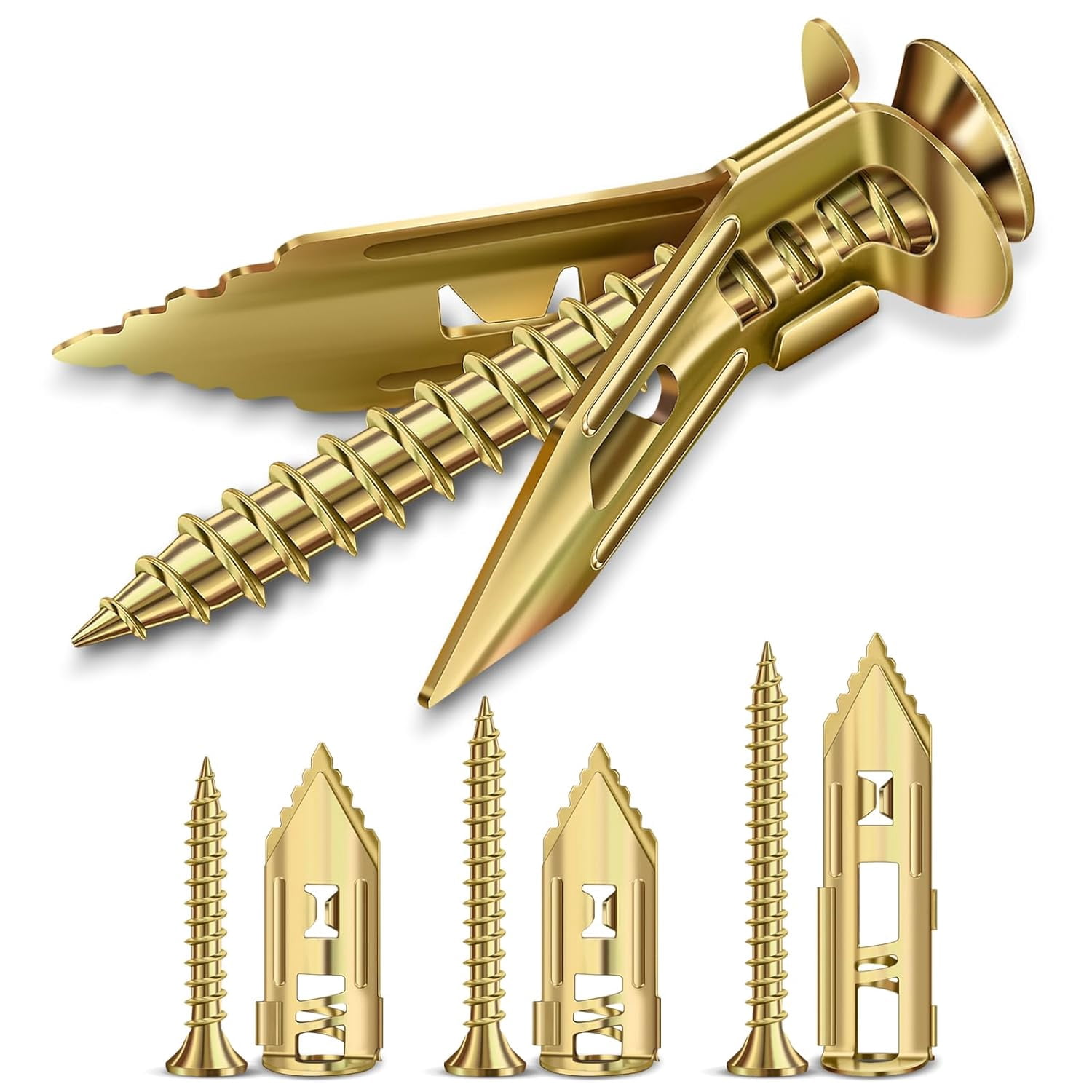 160 Pcs Self Drilling Drywall Anchors with Screws Kit, 3 Sizes Premium ...