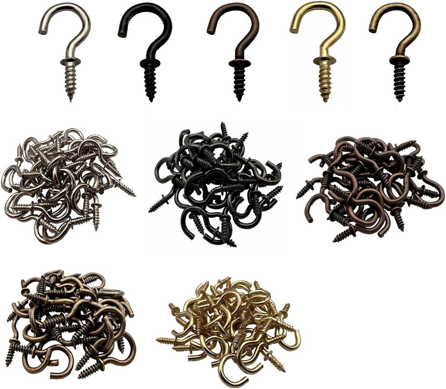 160 Pcs Small Screw Hooks, 5/8 Inch Metal Twist in Hook, Christmas ...
