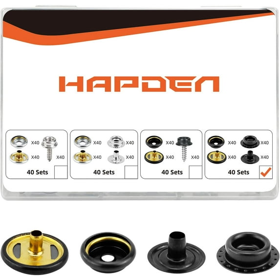 160 Pcs Snap Buttons,Snap Fasteners Kit 15mm Stainless Steel Snaps ...