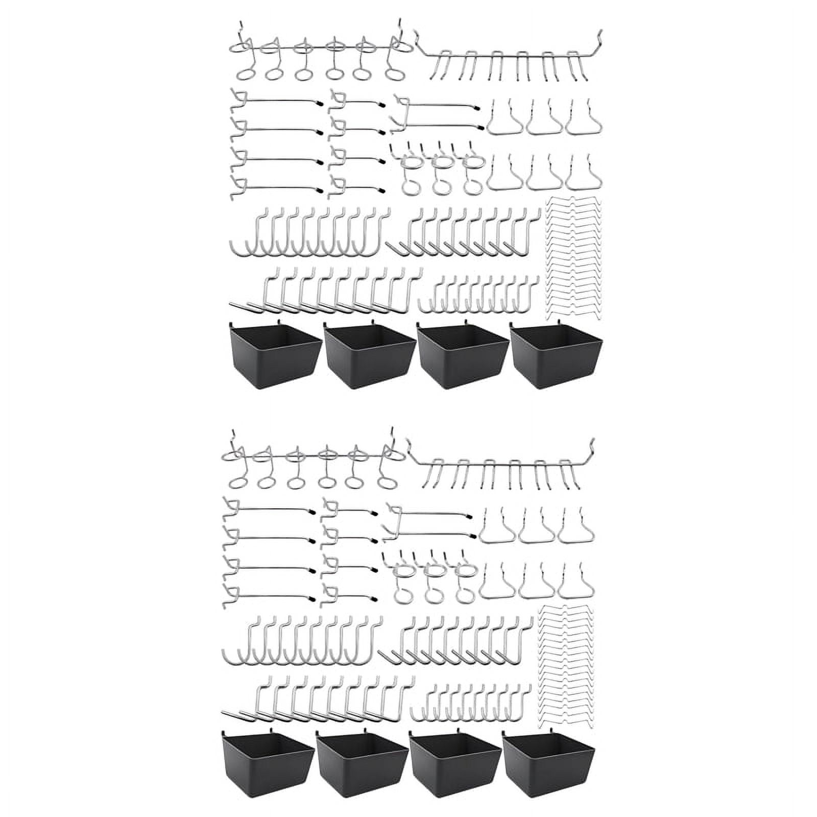 160 Piece Pegboard Hooks Assortment with Pegboard Bins, Peg Locks, for ...