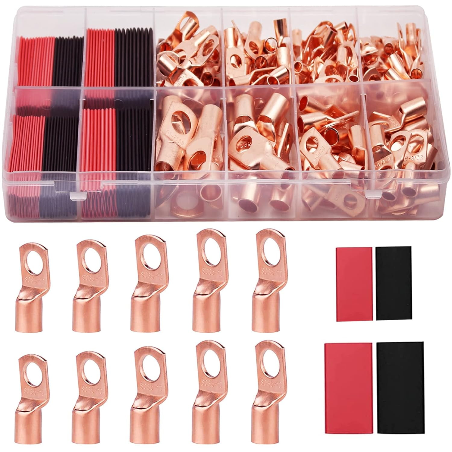 160-Piece Ring Terminal Kit - Battery Terminal Connectors, 2/4/6/8/10 ...
