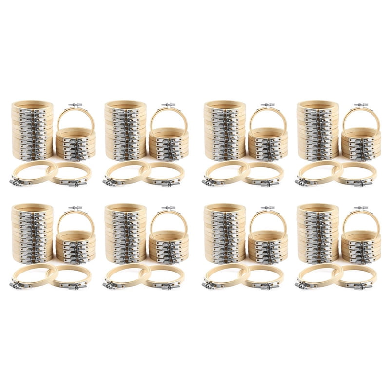 160 Pieces 3 Inch Bamboo Embroidery Hoops Round Wooden Circle Hoop ...