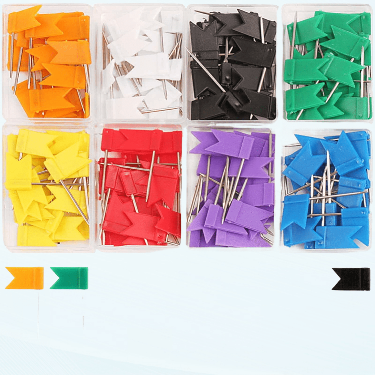 160 Pieces Flag Push Pins Flag Map Pins, 8 Boxes Flag Colorful Map ...
