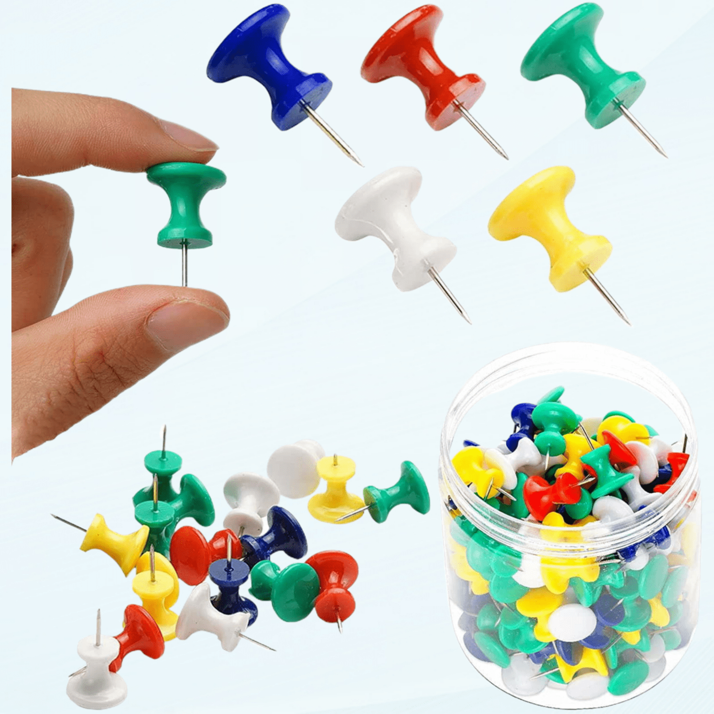 160 Pieces Giant Thumbtacks 1 Inch Standard Push Pins with Steel Point ...