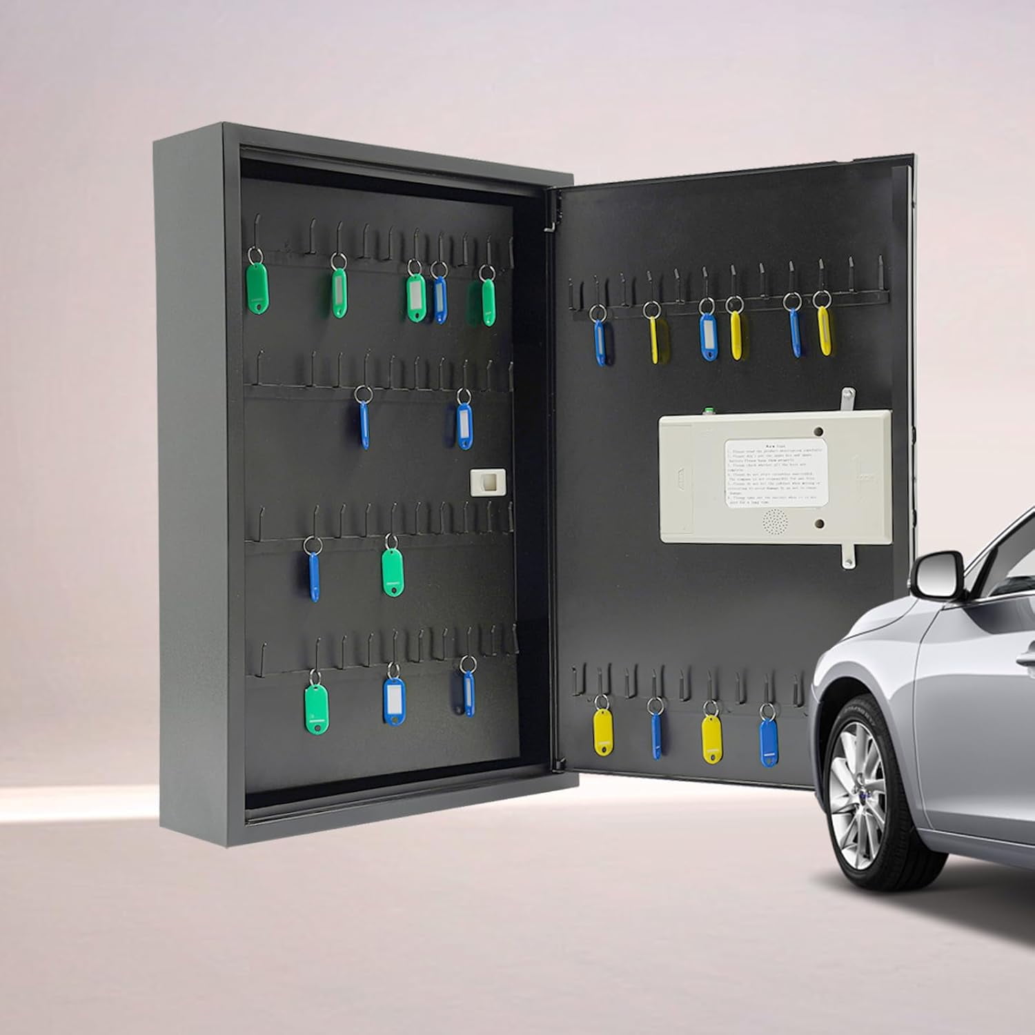 160 Position Wall Mount Large Key Lock Box, Steel Key Cabinet with Dual ...