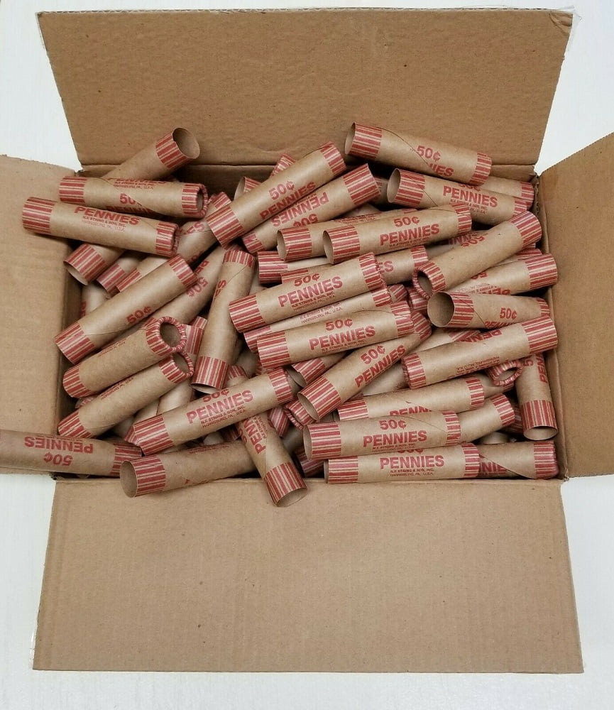 160 Rolls Burst-Resistant Preformed Coin Wraps for Pennies, Quarters ...