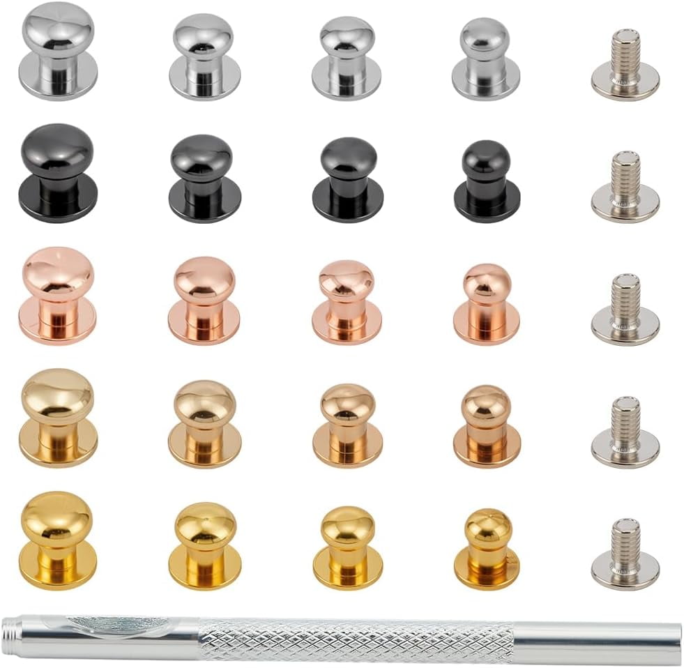160 Sets 5 Colors Round Head Button Stud 4 Sizes Leather Rivets Button ...