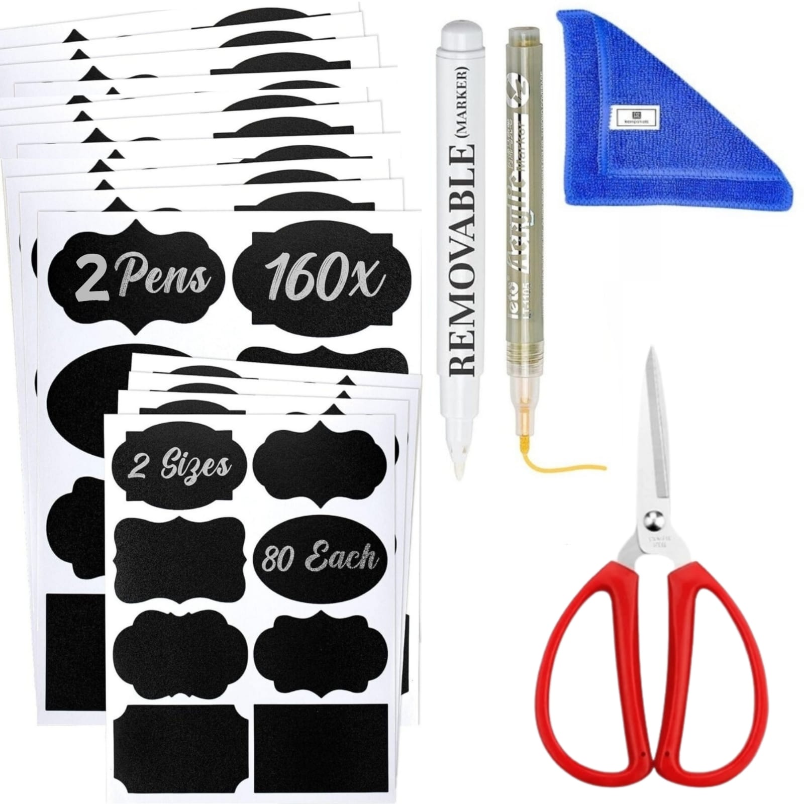 40Pcs Chalkboard Labels Stickers Set Waterproof Jar Labels Peel and ...