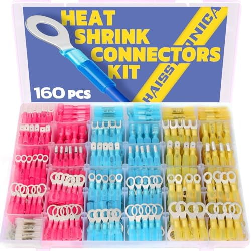 160 count Heat Shrink Wire Connectors-Marine Grade Heat Shrink ...