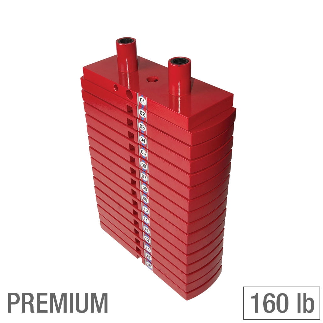 160 lb. Premium Red Selectorized Weight Stack with Top Plate - Walmart.com