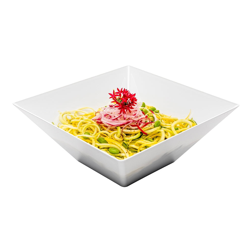 Maxi Serve 160 oz Square Clear Plastic Large Modern Serving Bowl - 11 ...