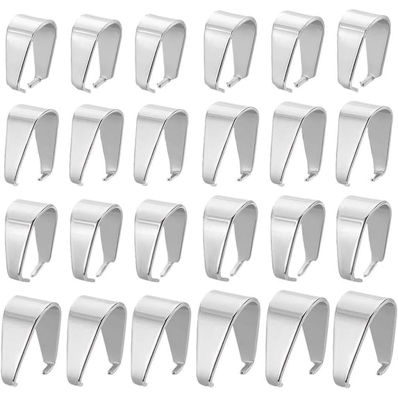 160 pcs 8 Sizes 304 Stainless Steel Snap On Bails Hook Pendant Clasps ...