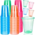 160 plastic neon light cups 12 ounces disposable glow-in-the-dark black ...
