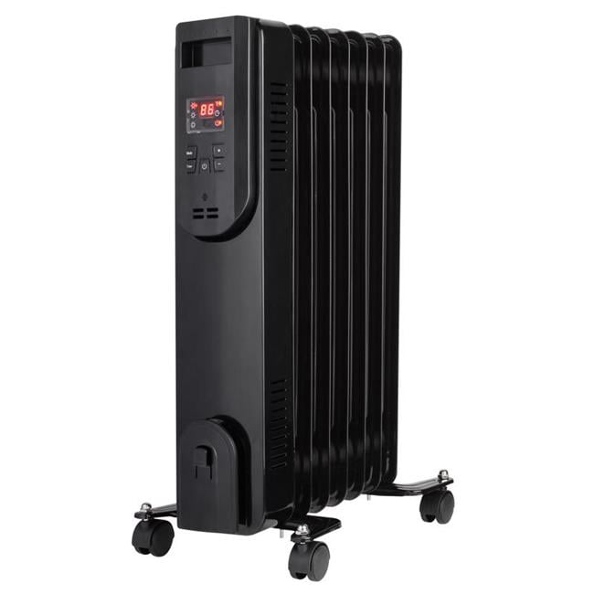 160 sq. ft. Electric Digital Oil Filled Heater, Black - 5120 BTU ...