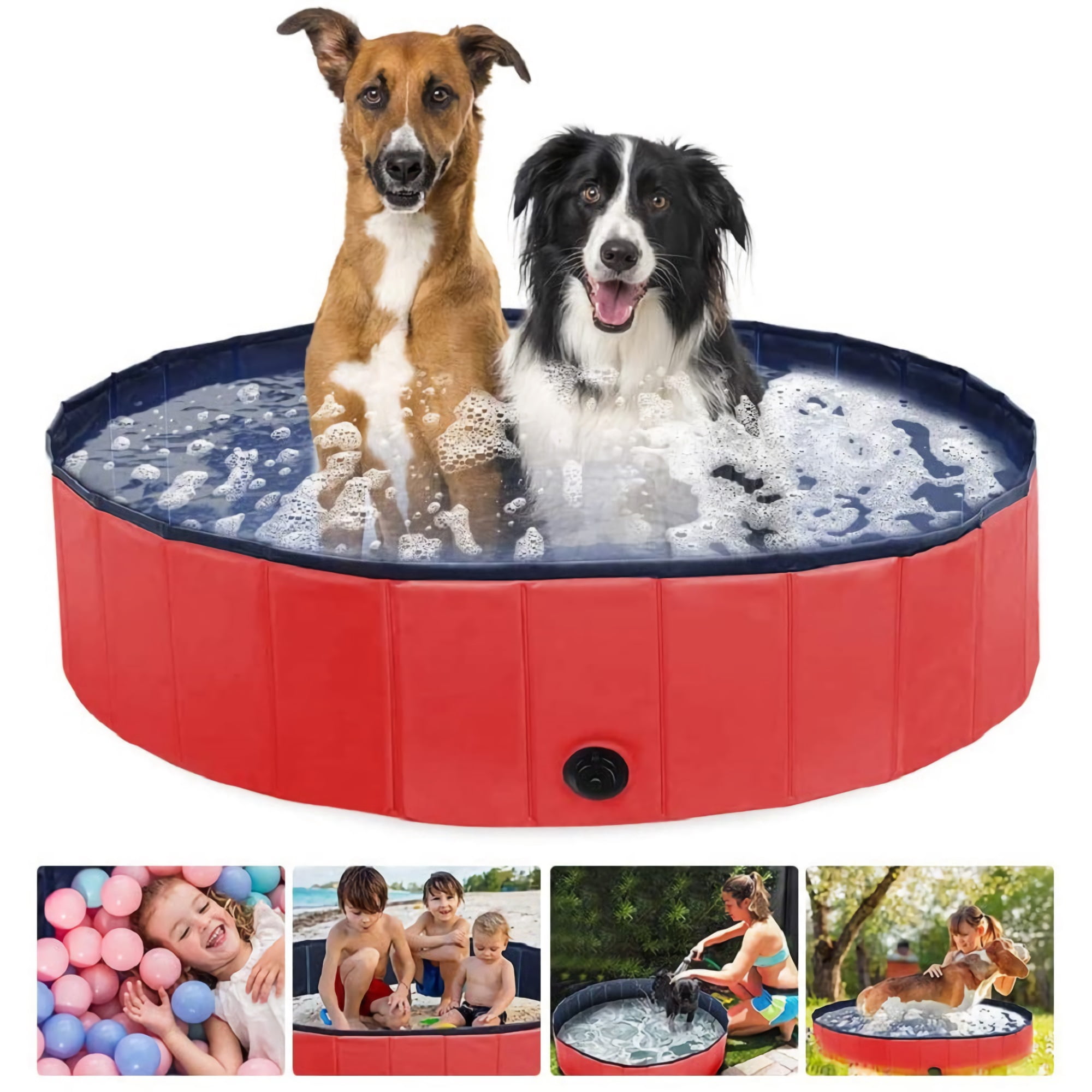 160 x 30 cm Portable Dog Kiddie Swimming Pool , PVC Foldable Non-Slip ...