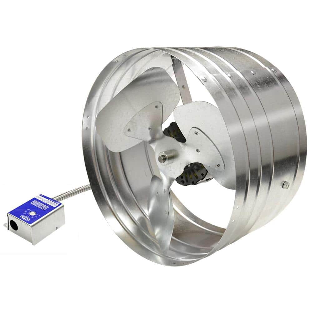 1600 CFM Silver Electric Powered Gable Mount Gable Louver Vent ...